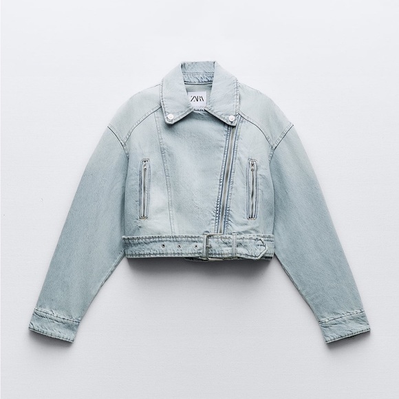 Zara | Jackets & Coats | Zara Trf Denim Biker Jacket | Poshmark
